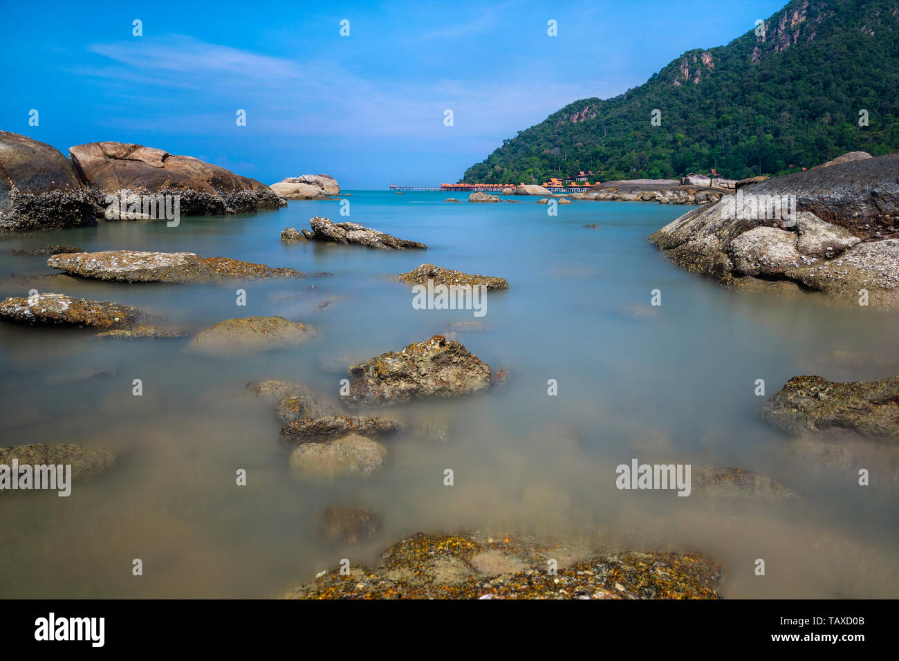 The beautiful summer background of Langkawi Beach in Malaysia Stock ...