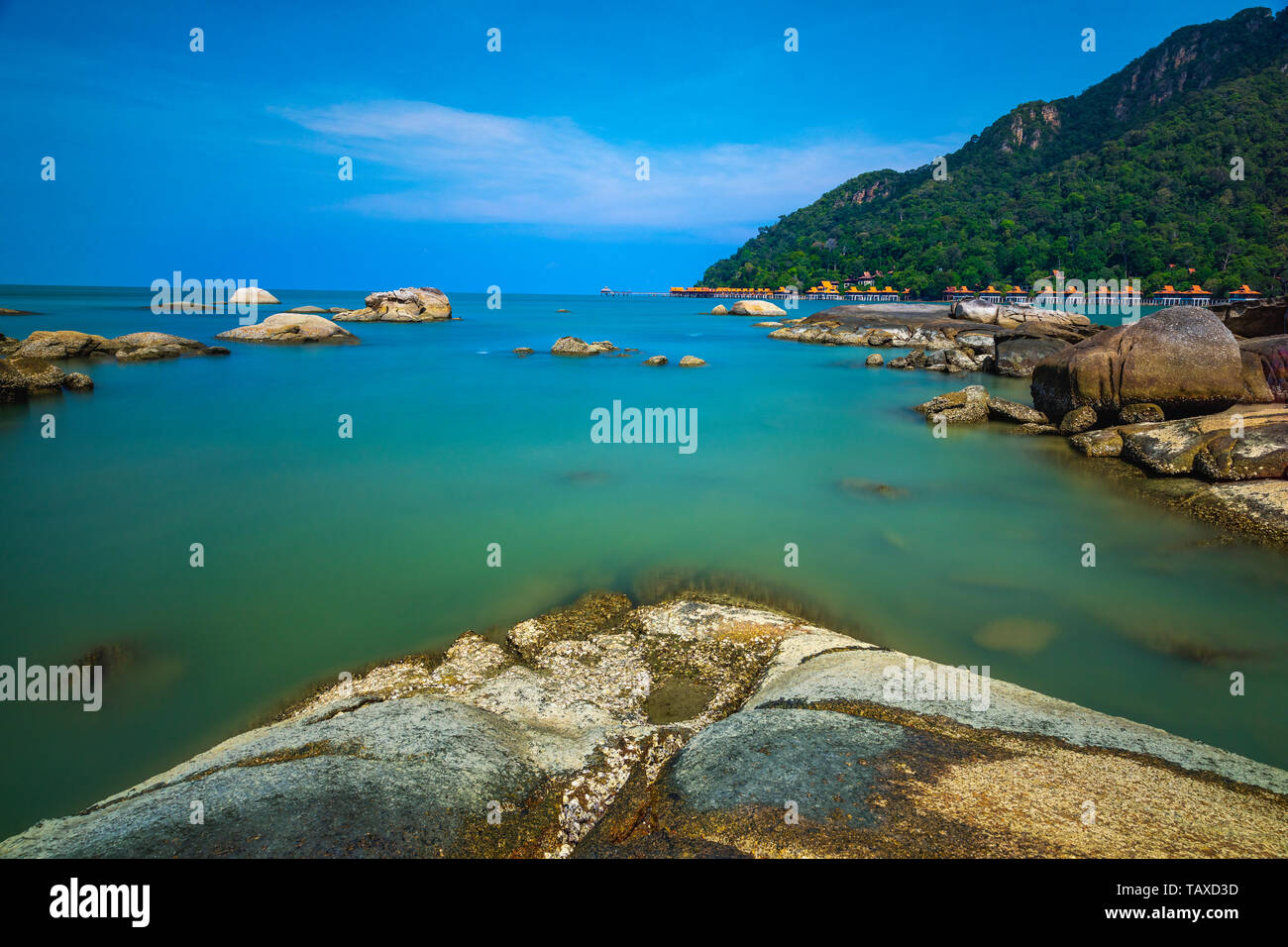The beautiful summer background of Langkawi Beach in Malaysia Stock ...