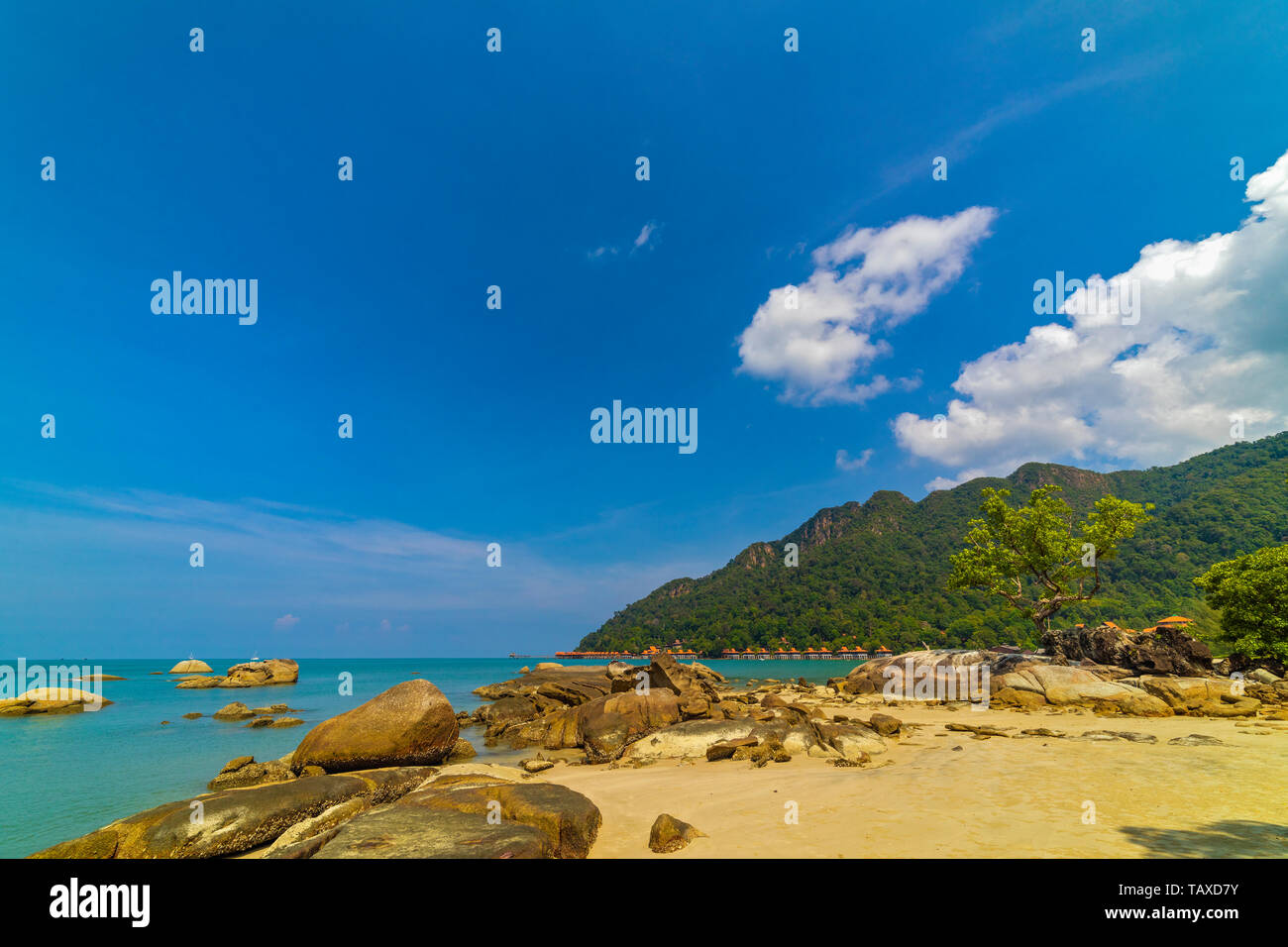 The beautiful summer background of Langkawi Beach in Malaysia Stock ...