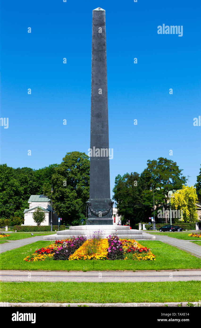 Karolinenplatz, Munich, Germany, with an obelisk honouring the many ...