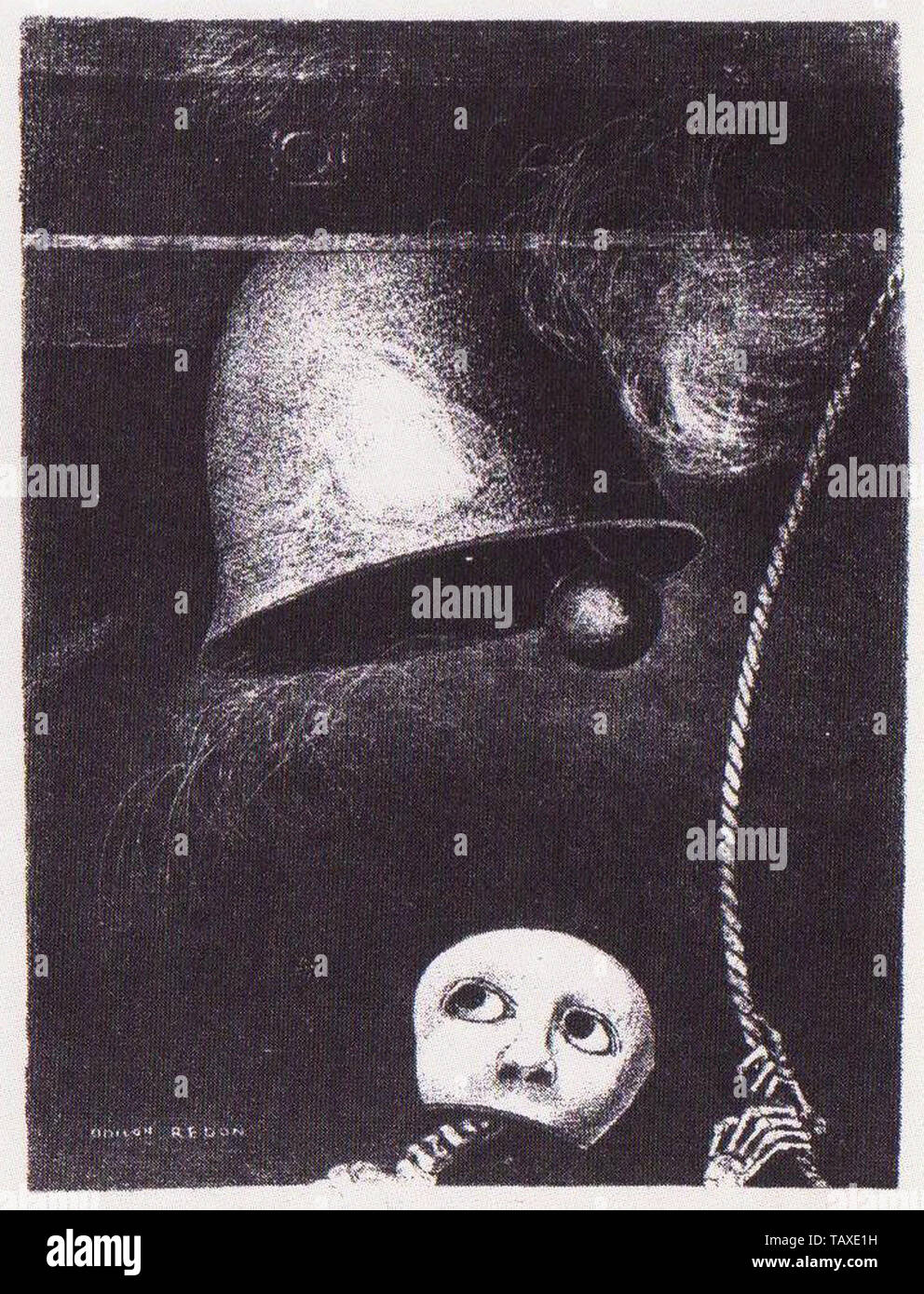 Odilon Redon - Funeral Mask Tolls Bell 1882 Stock Photo - Alamy