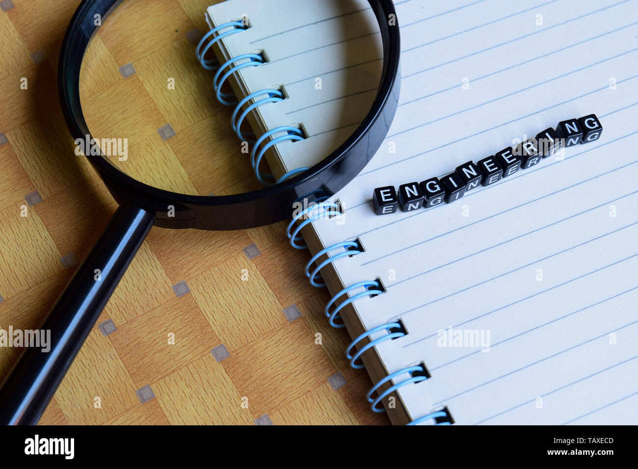Engineering on wooden blocks. motivation and inspiration concept Stock ...