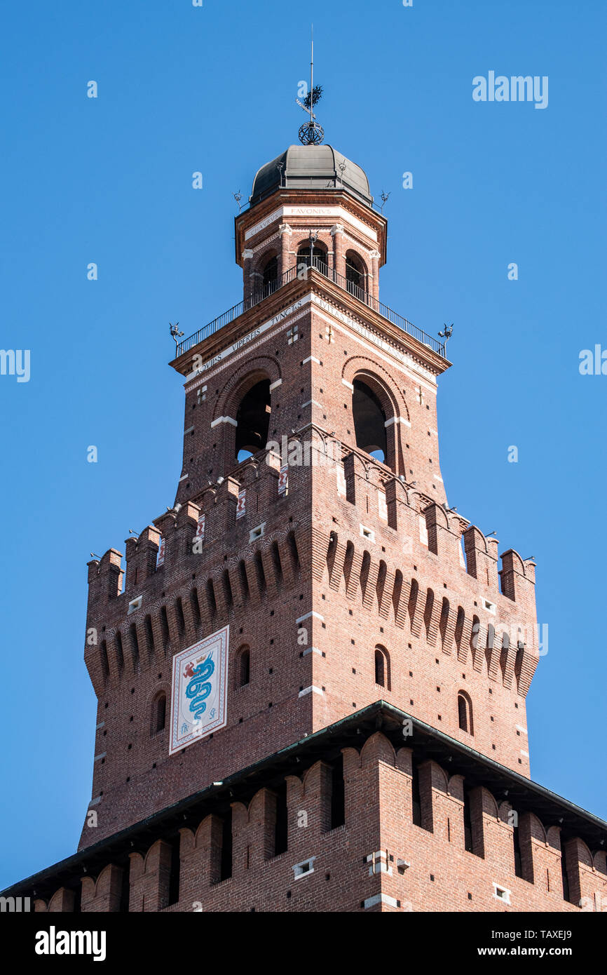 Milan: the Biscione, an azure serpent in the act of consuming a human ...