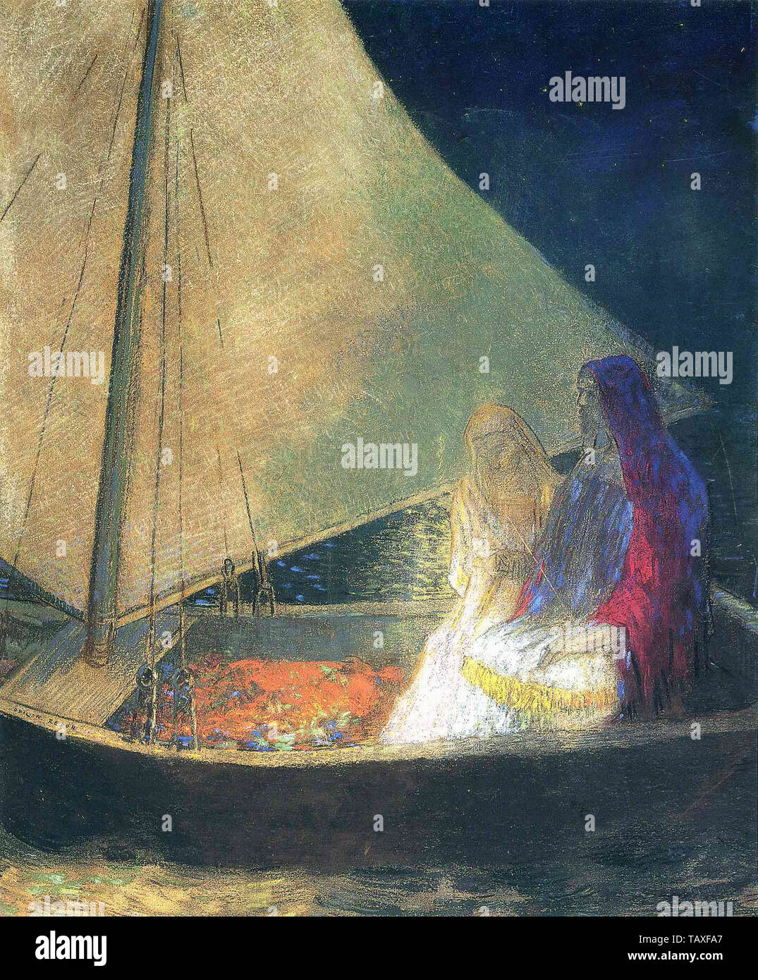 Odilon Redon - Boat With Two Figures 1902 Stock Photo - Alamy