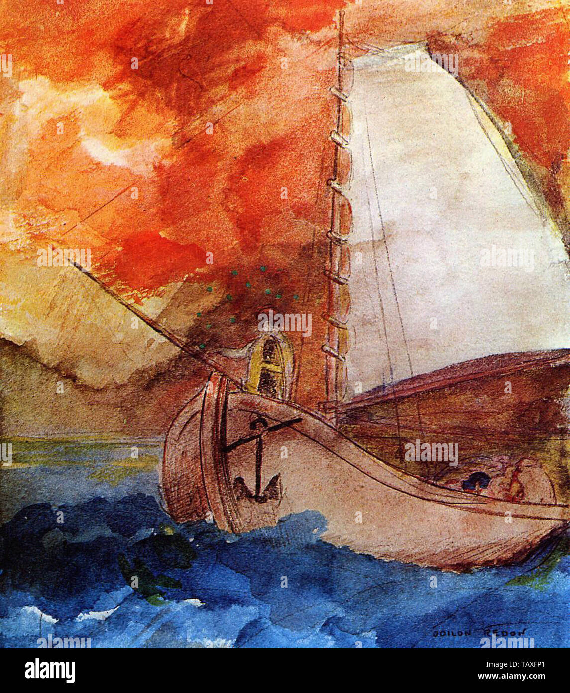 Odilon Redon - Boat C 1900 Stock Photo - Alamy