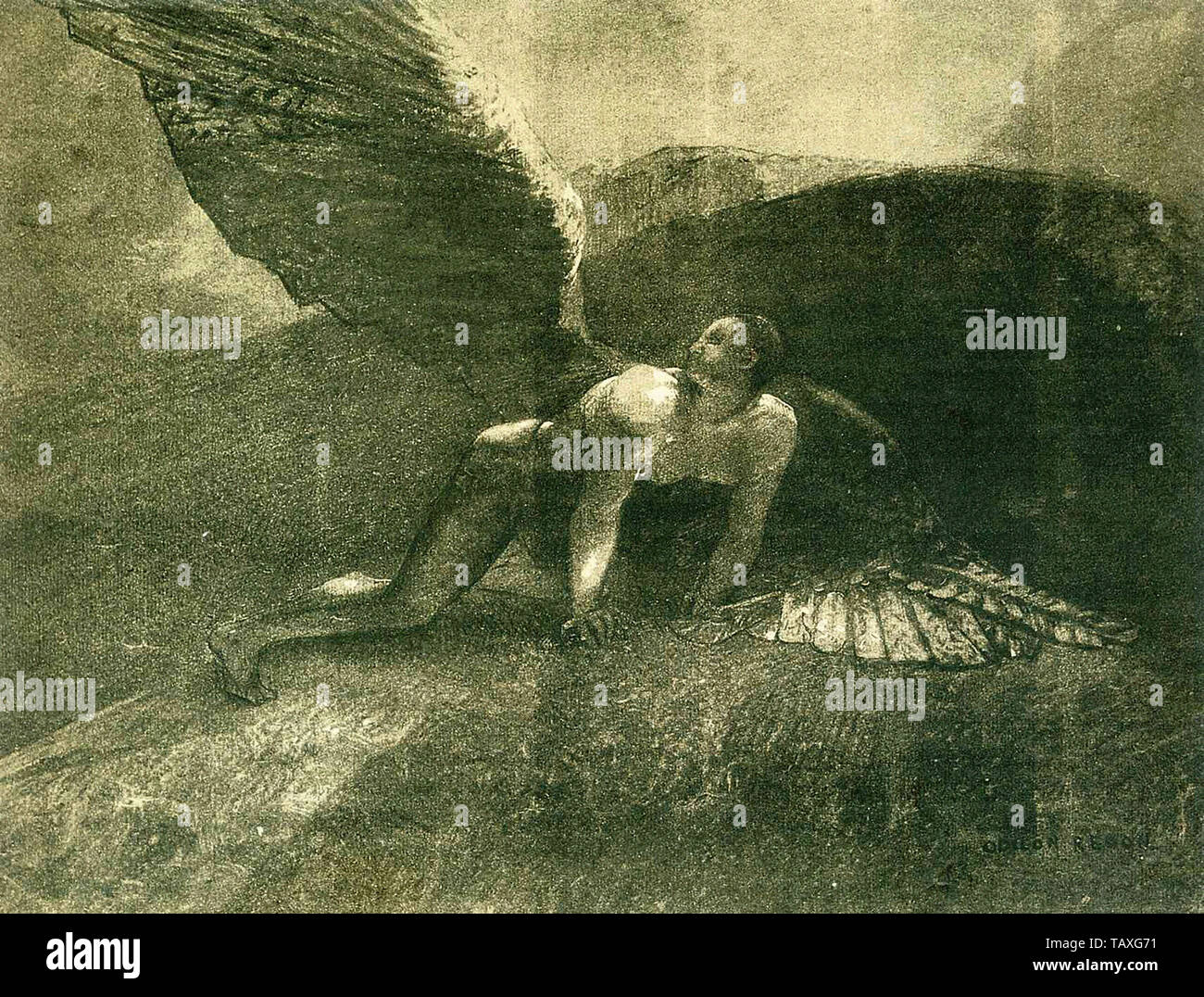 Odilon Redon - Fallen Angel 1872 Stock Photo - Alamy