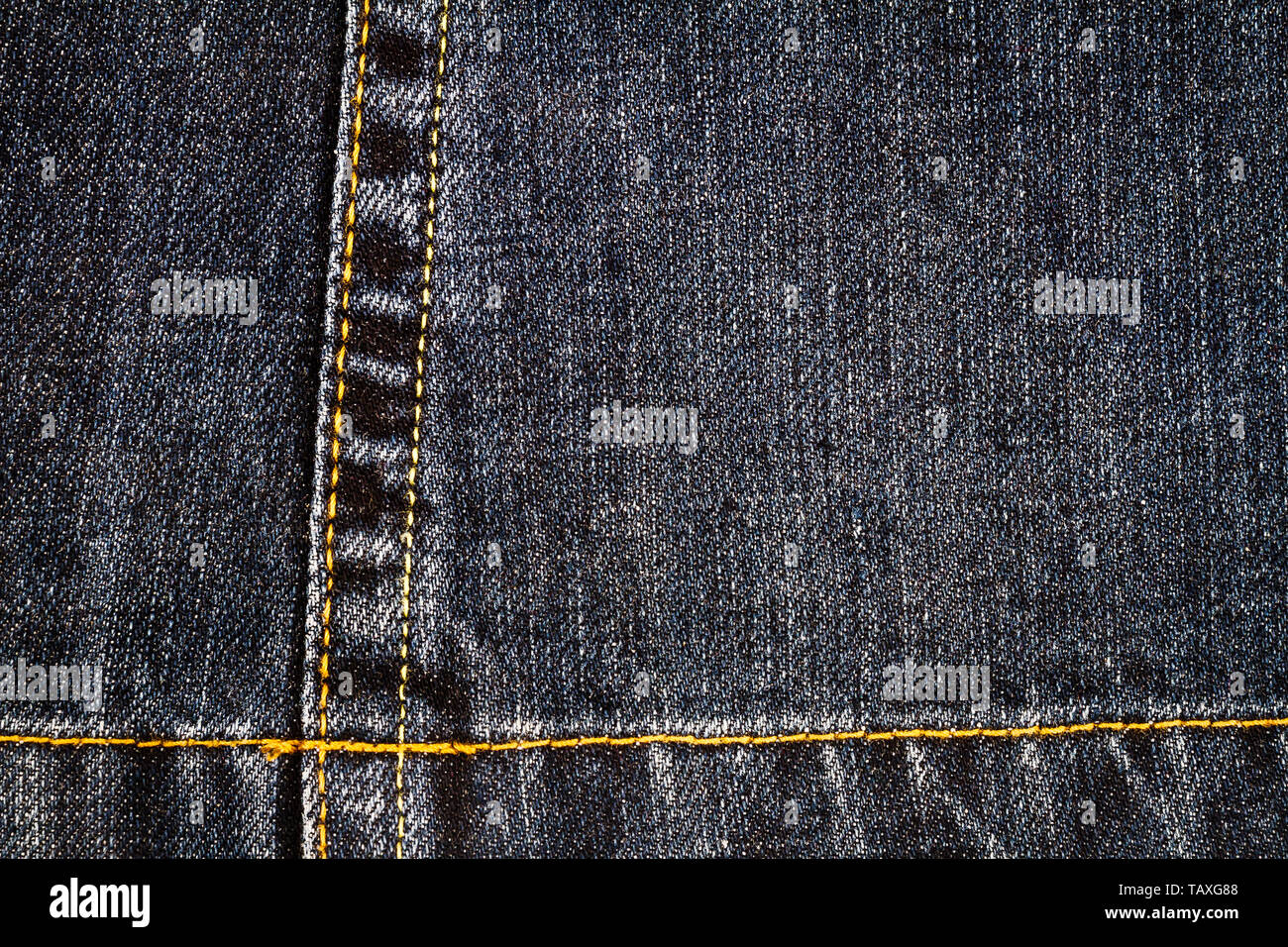 Black jeans texture. Denim jeans fabric background with a seam Stock ...