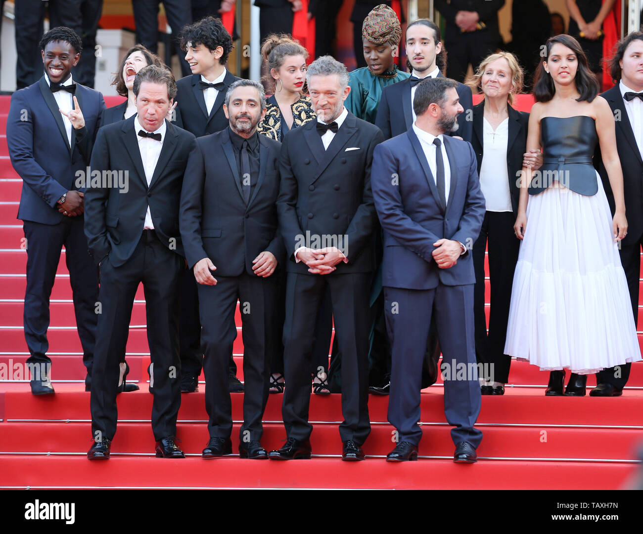 CANNES, FRANCE - MAY 25: Reda Kateb, Olivier Nakache, Eric Toledano and ...