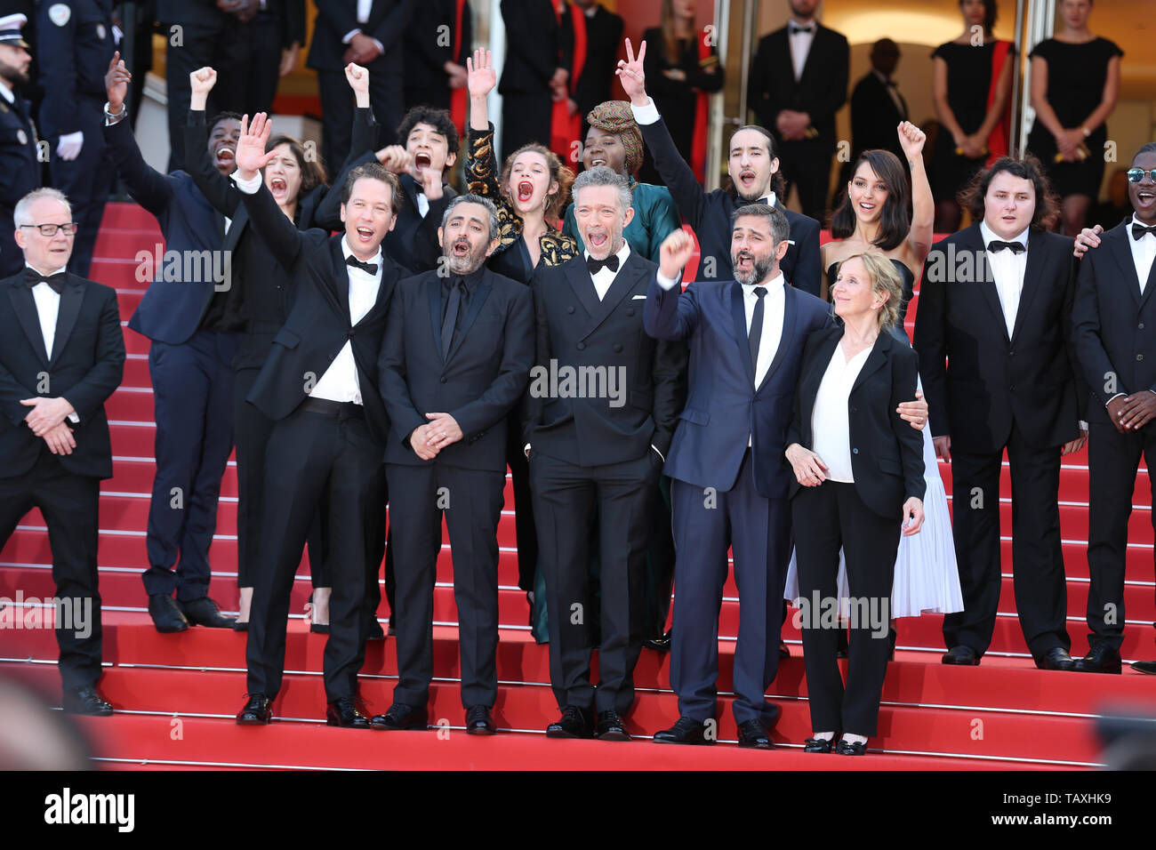 CANNES, FRANCE - MAY 25: Reda Kateb, Olivier Nakache, Eric Toledano and ...