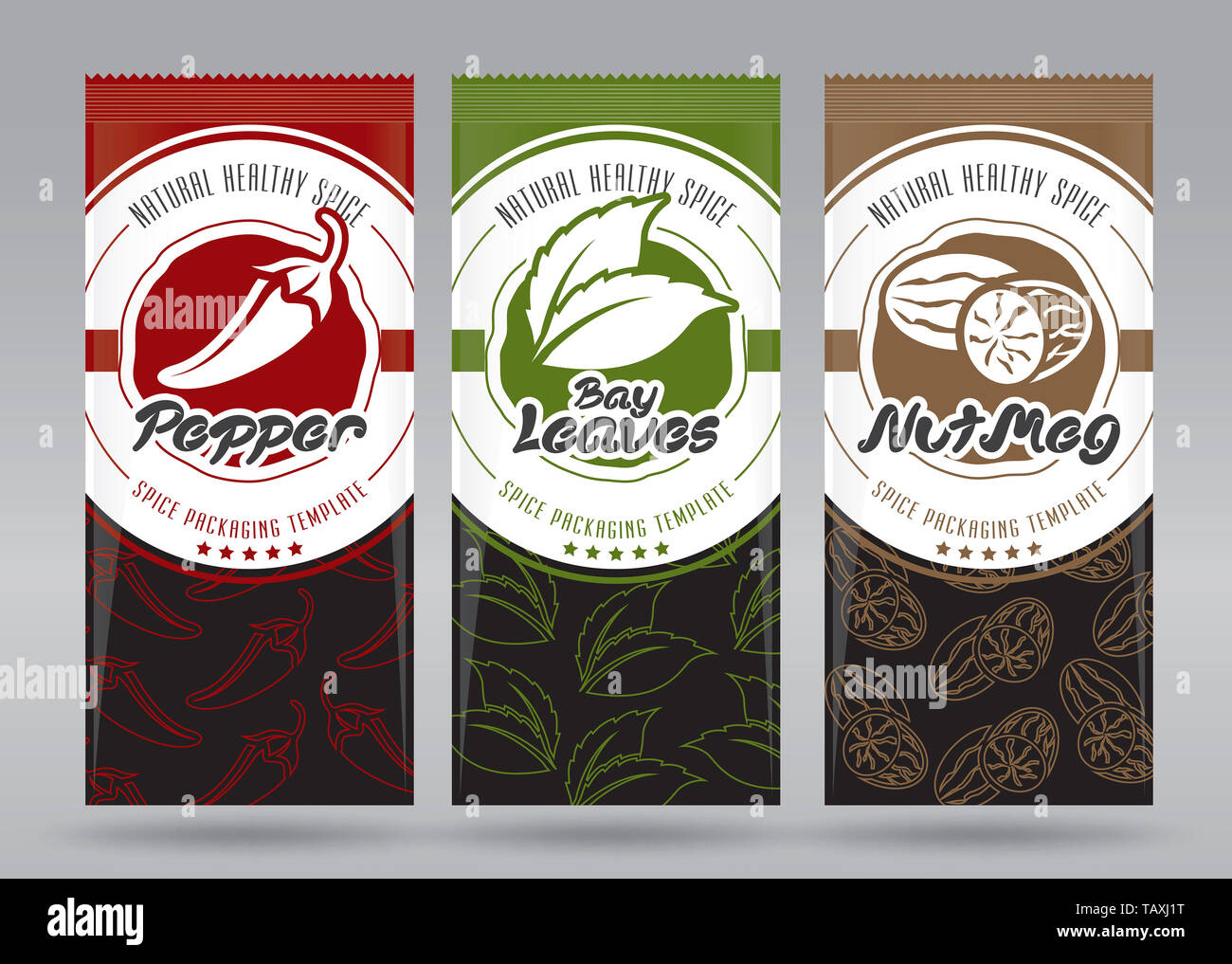 Vector Spice Multiple Packaging Set Stock Photo - Alamy
