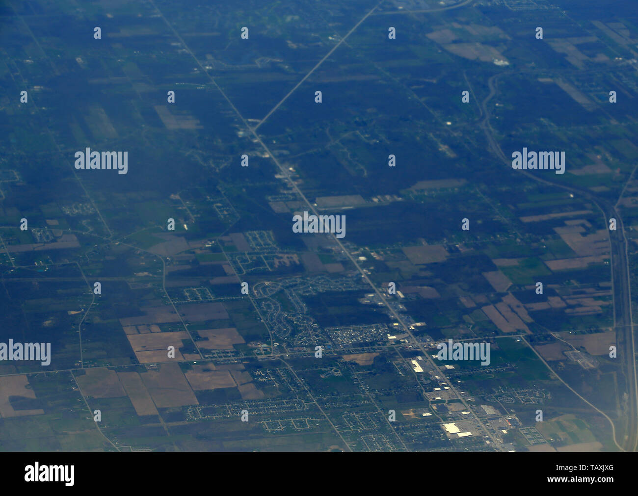 wisconsin field in drone point of view Stock Photo - Alamy