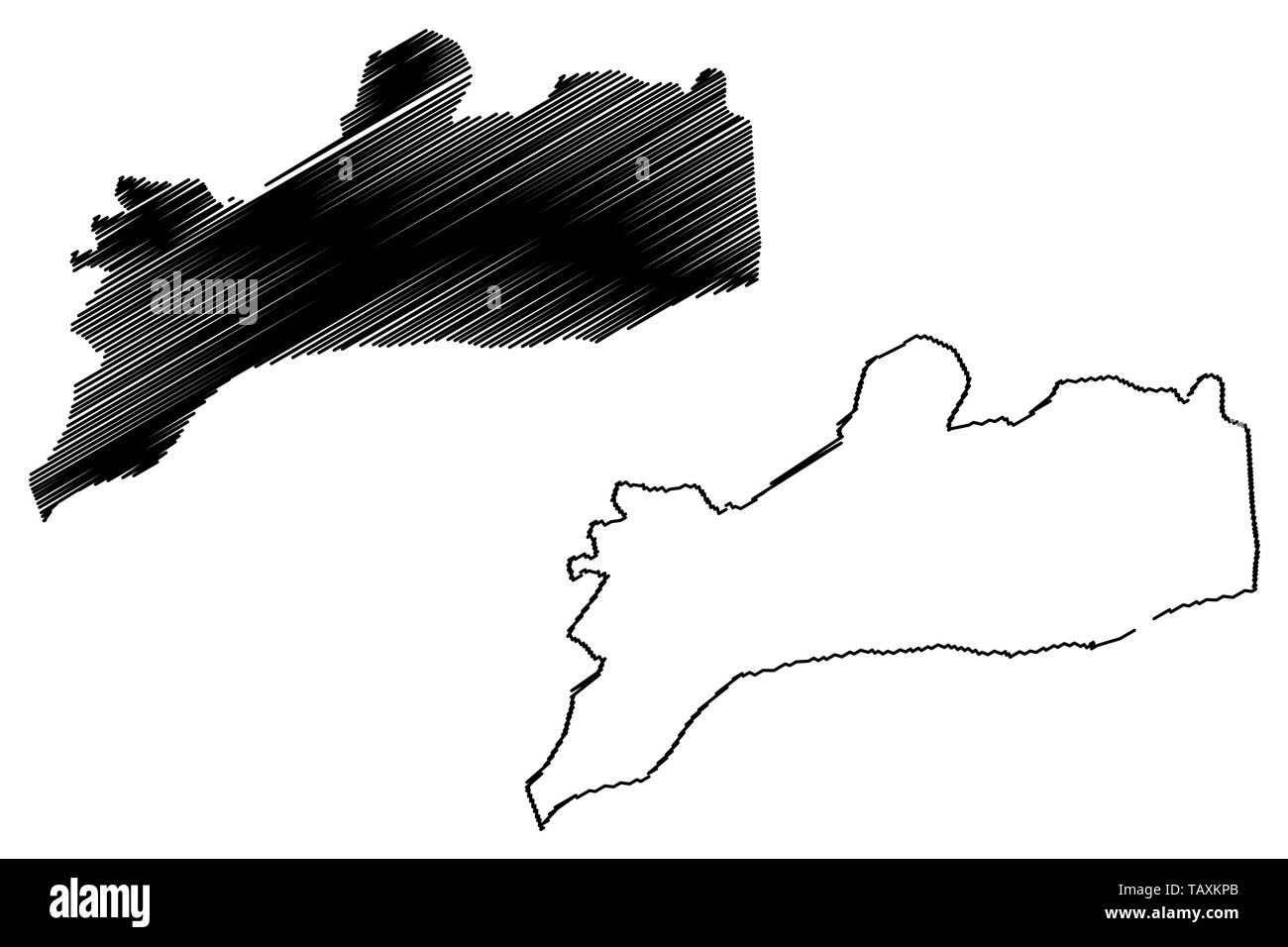 Abyan Governorate (Governorates of Yemen, Republic of Yemen) map vector ...