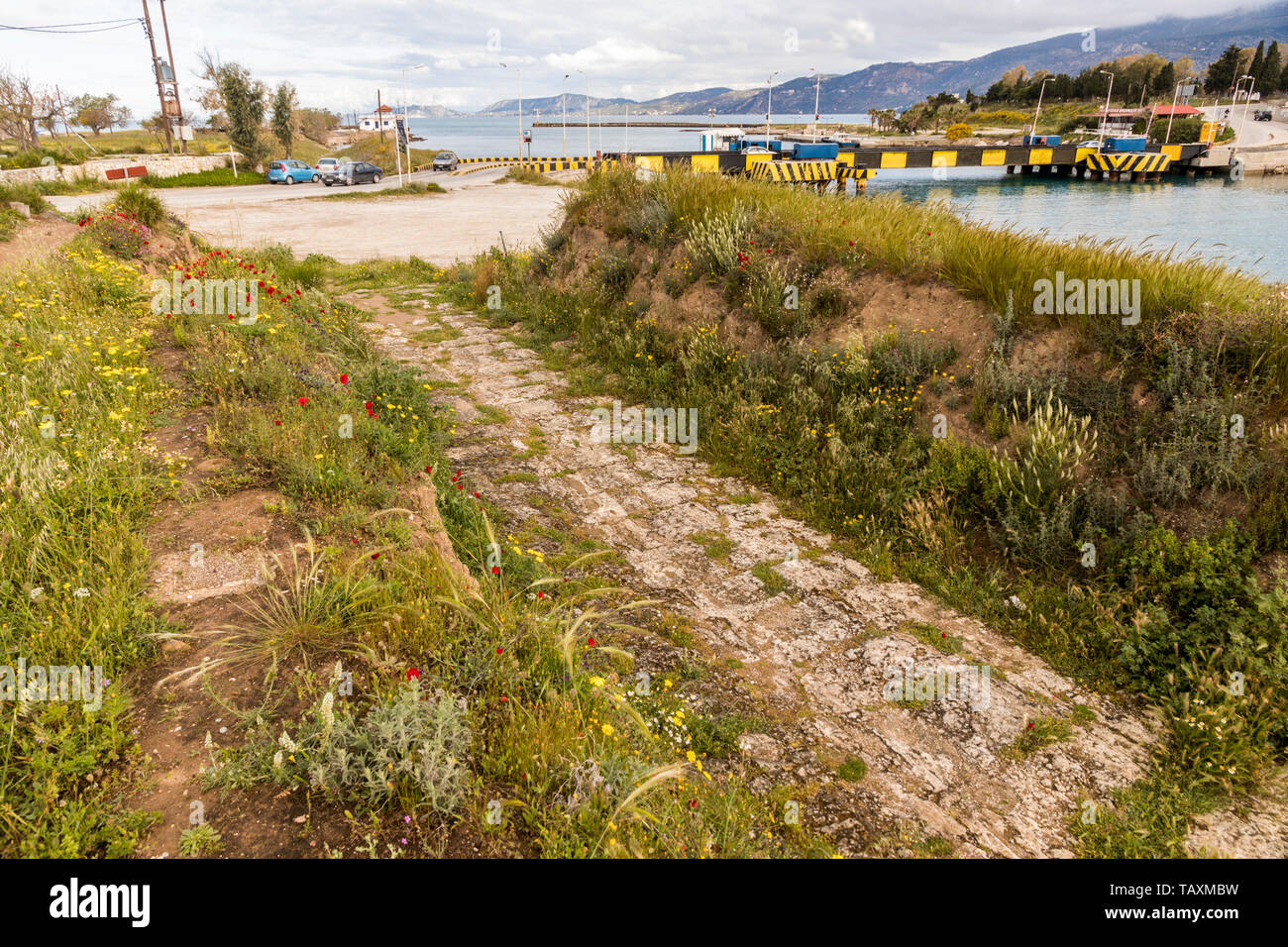 The Diolkos, a paved trackway near Corinth in Ancient Greece which ...