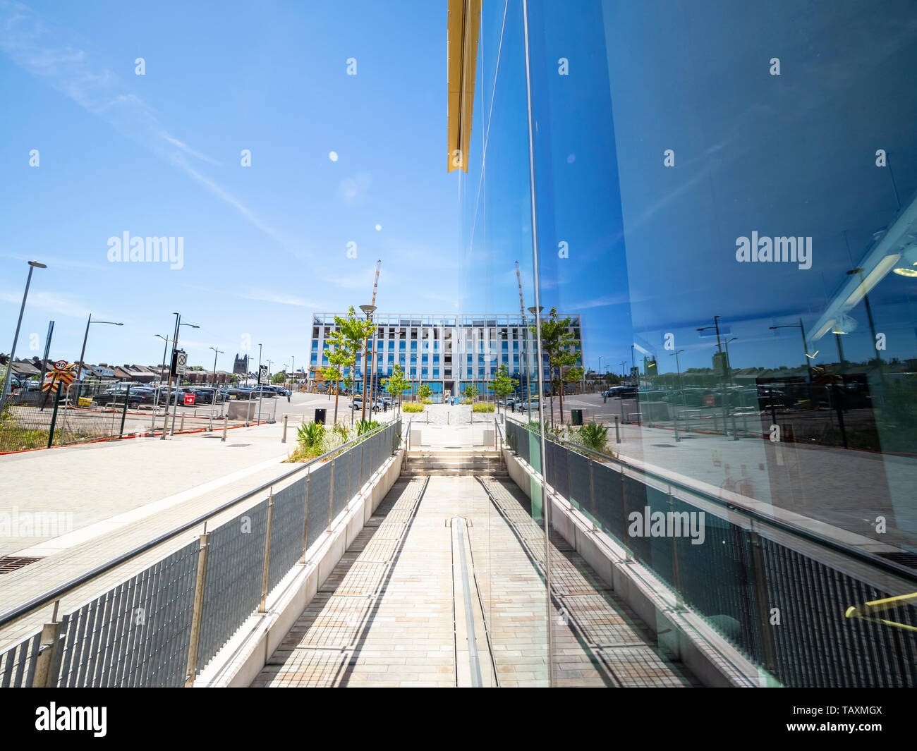The Biosphere building being constructed, in the Newcastle Helix ...