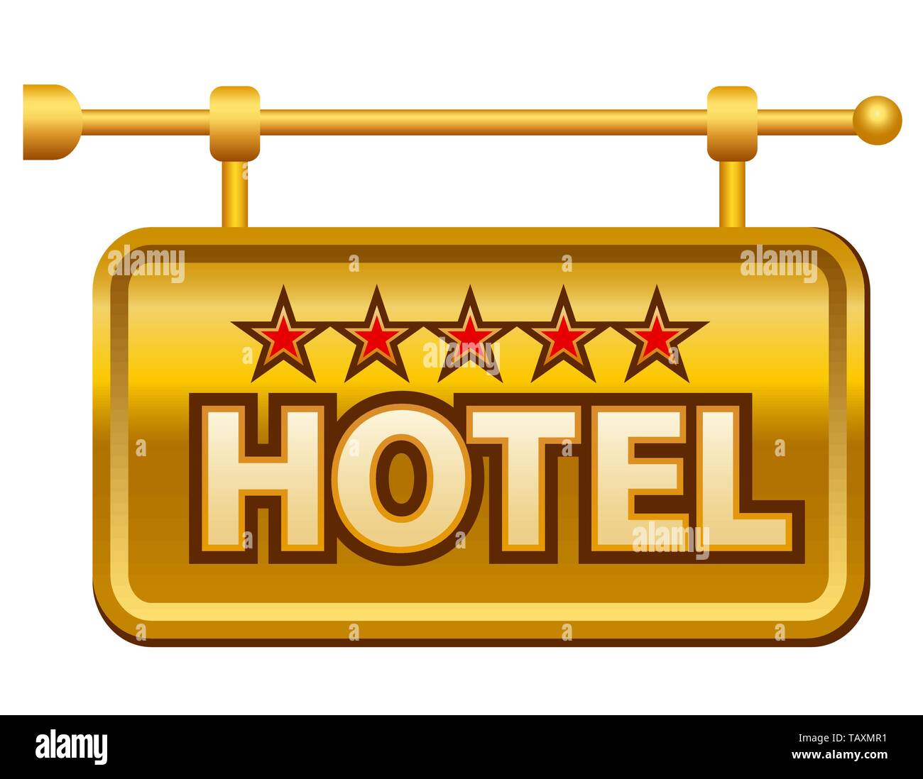 illustration of the hotel signboard on the wall Stock Vector Image ...
