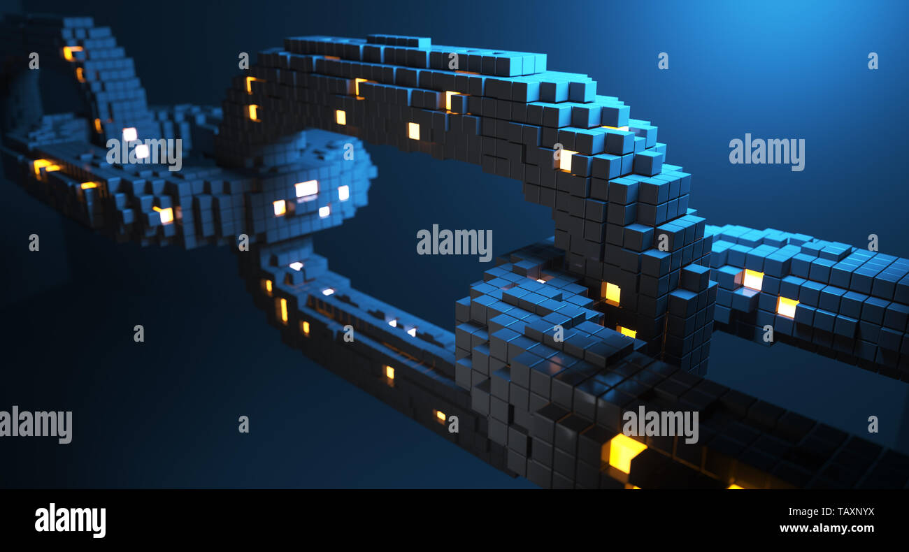 Blockchain technology concept. 3D illustration Stock Photo - Alamy