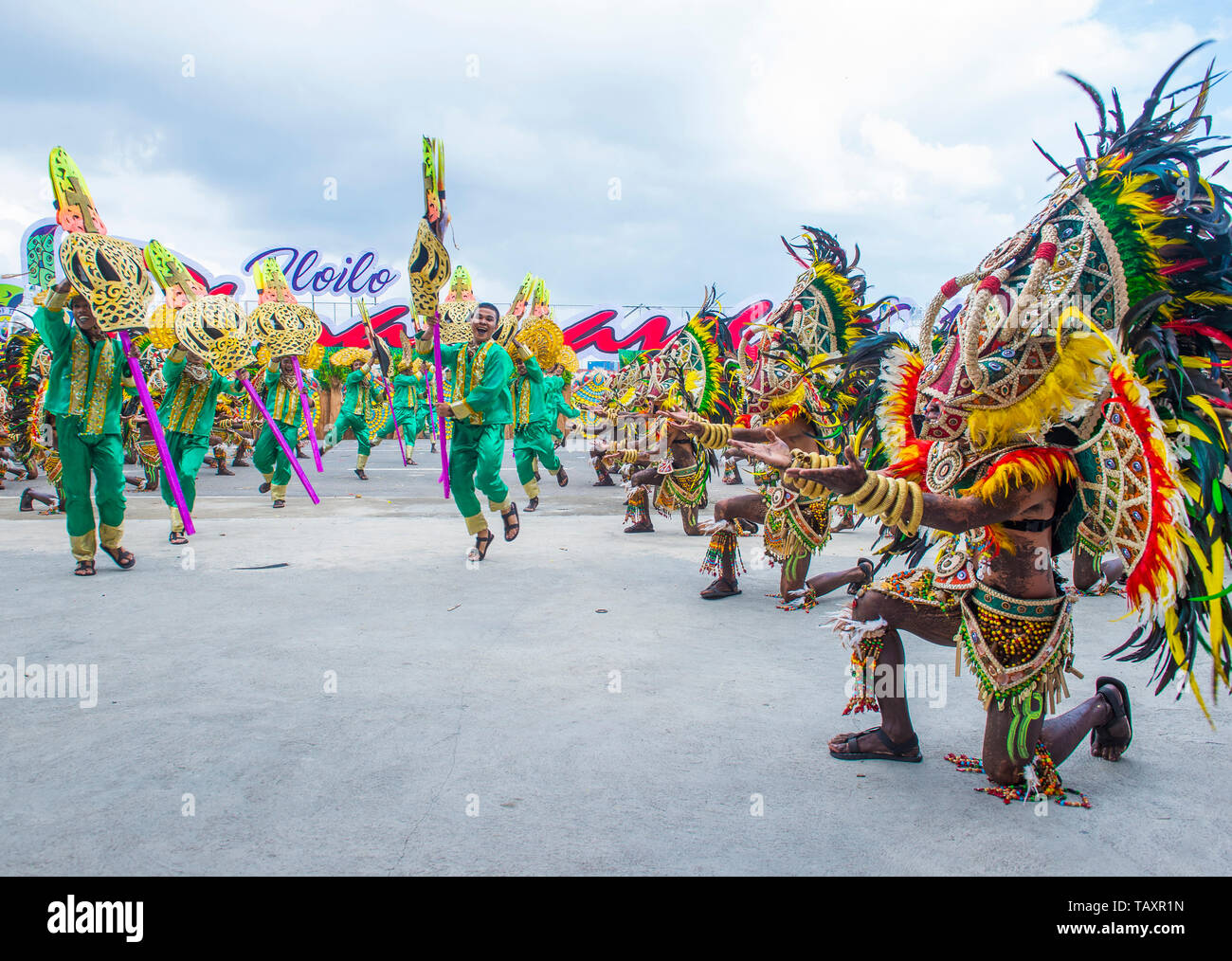 Participants in the Dinagyang Festival in Iloilo Philippines Stock ...