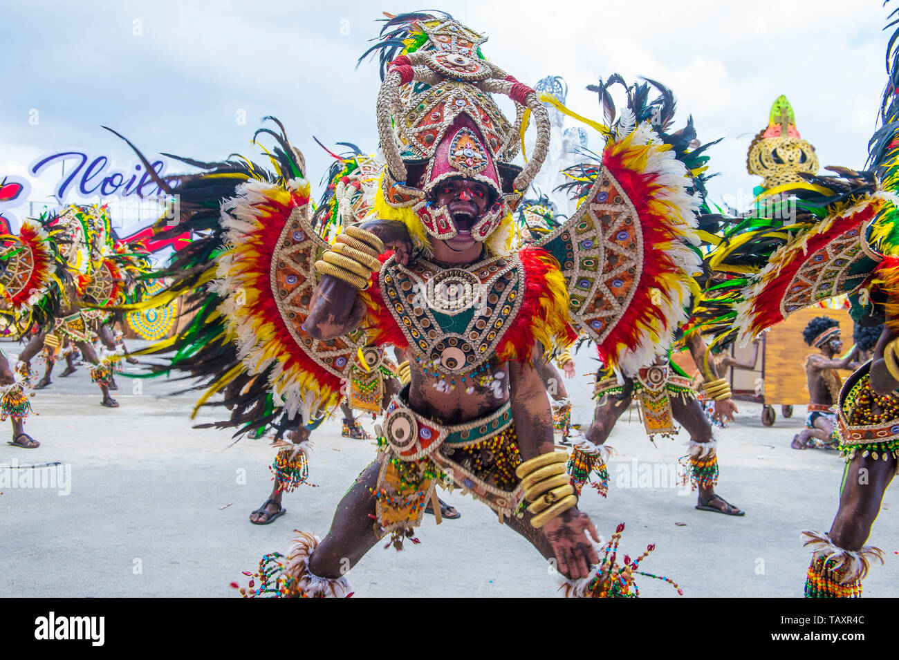 Participants in the Dinagyang Festival in Iloilo Philippines Stock ...