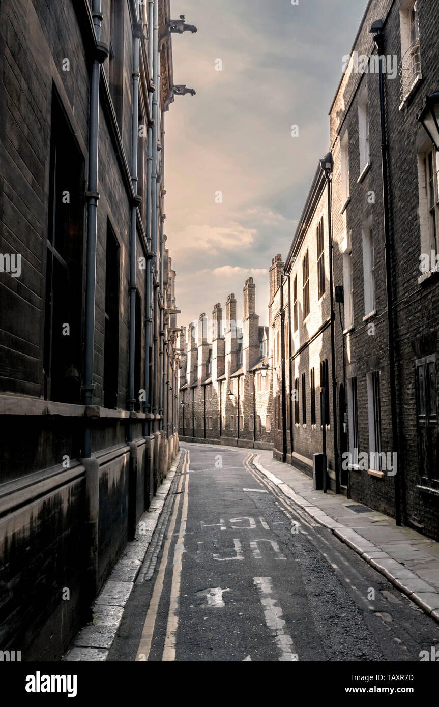 Cambridge (England): Trinity Lane, leading to the river Stock Photo - Alamy