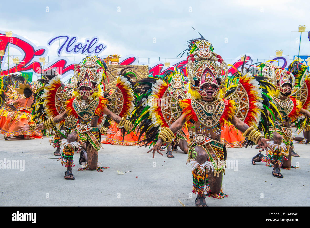 Participants in the Dinagyang Festival in Iloilo Philippines Stock ...