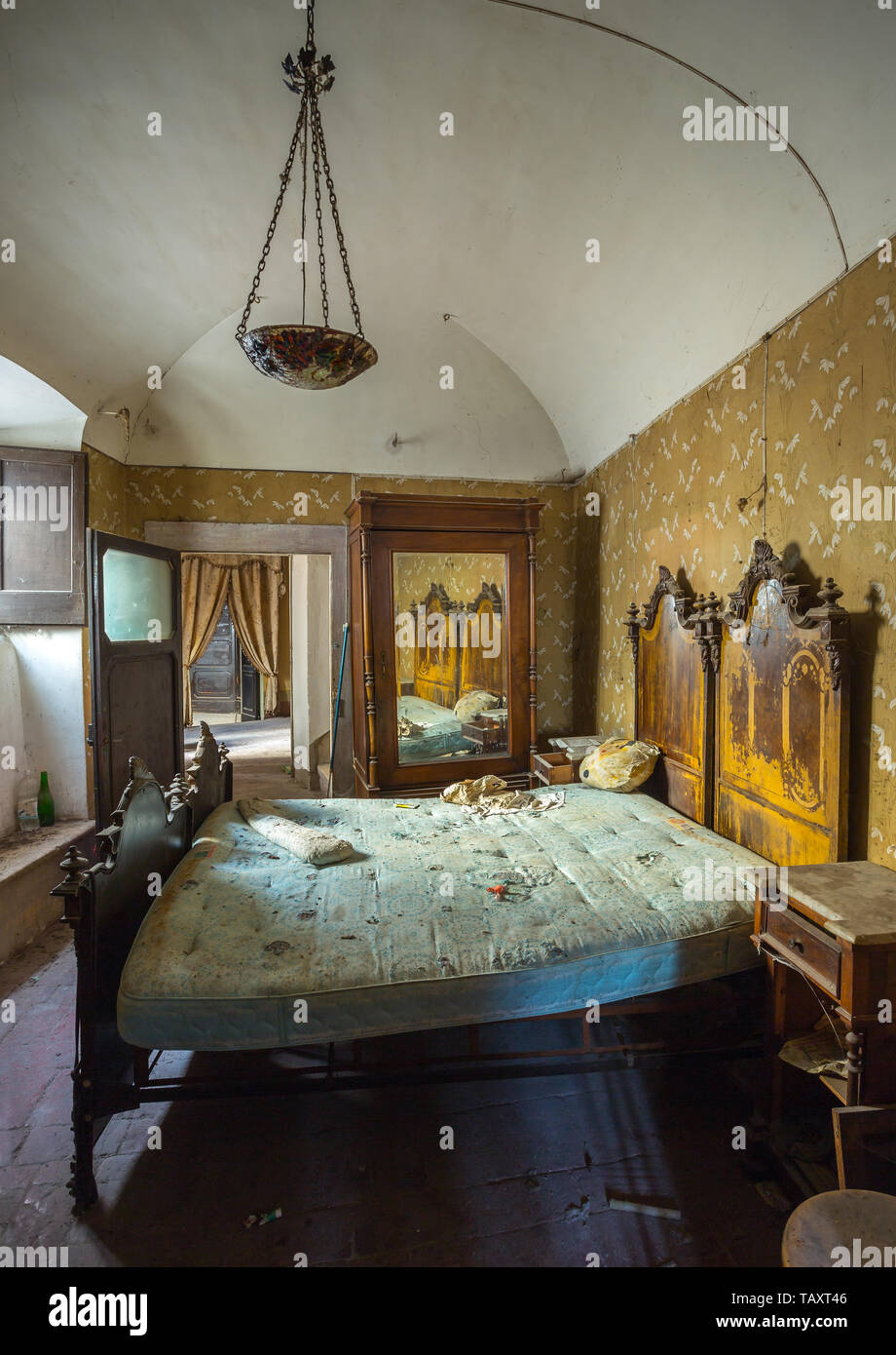 Inside Abandoned House Bedroom