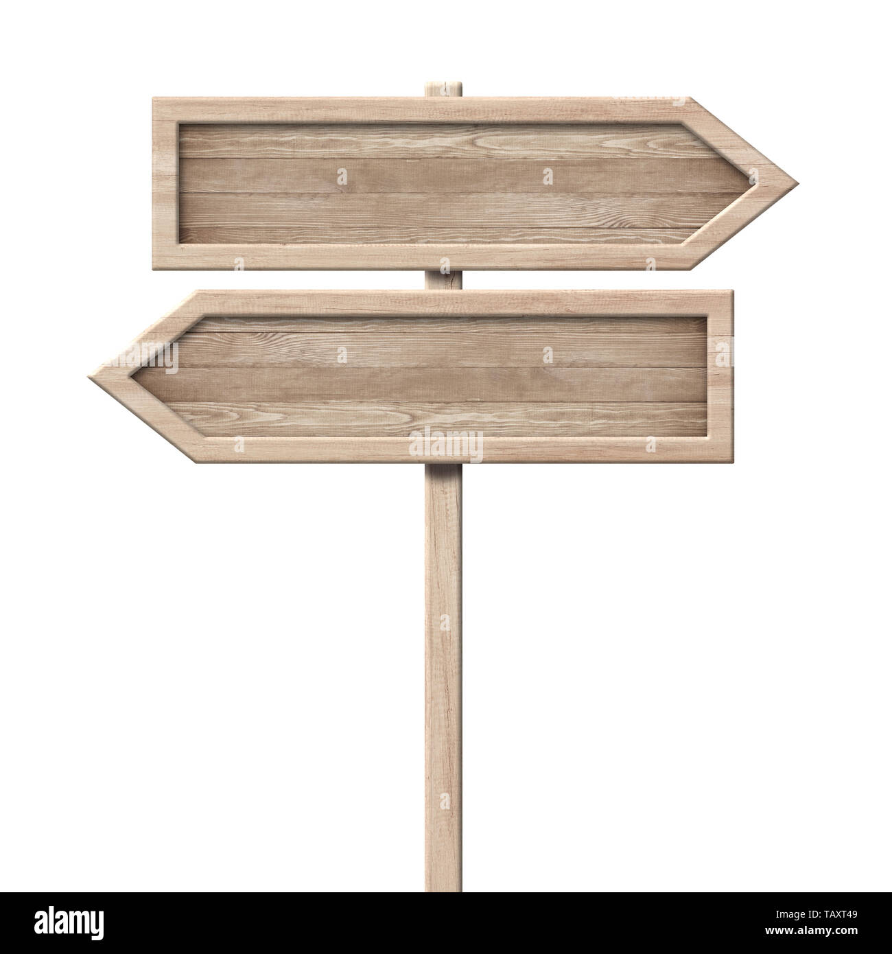 Simple wooden direction arrow signpost roadsign made of natural wood ...