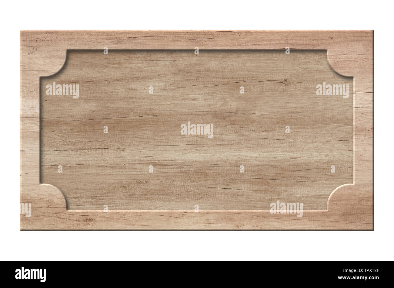 Wooden sign or picture frame made of bright natural wood Stock Photo ...