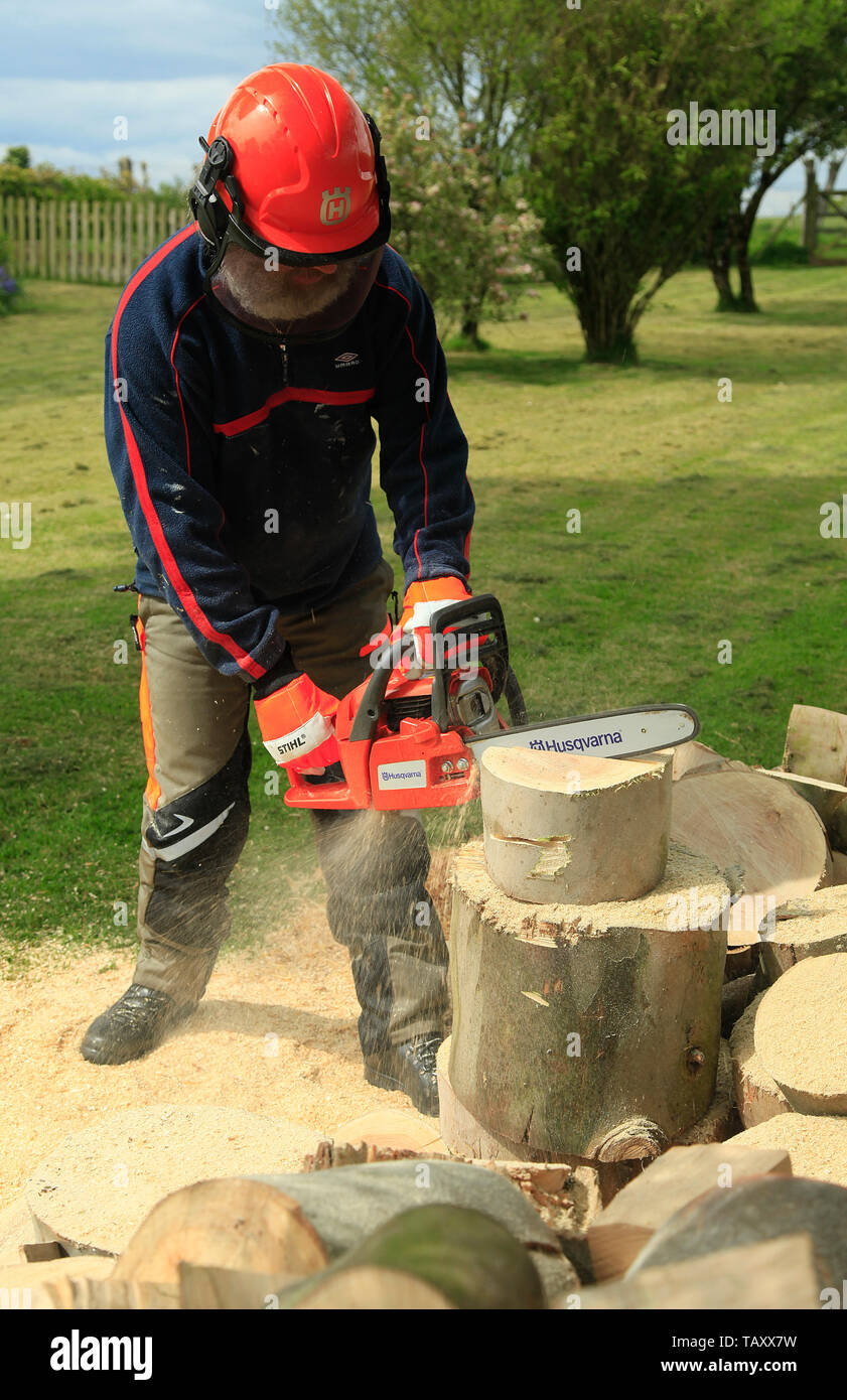 Tree branch chain saw hi-res stock photography and images - Alamy
