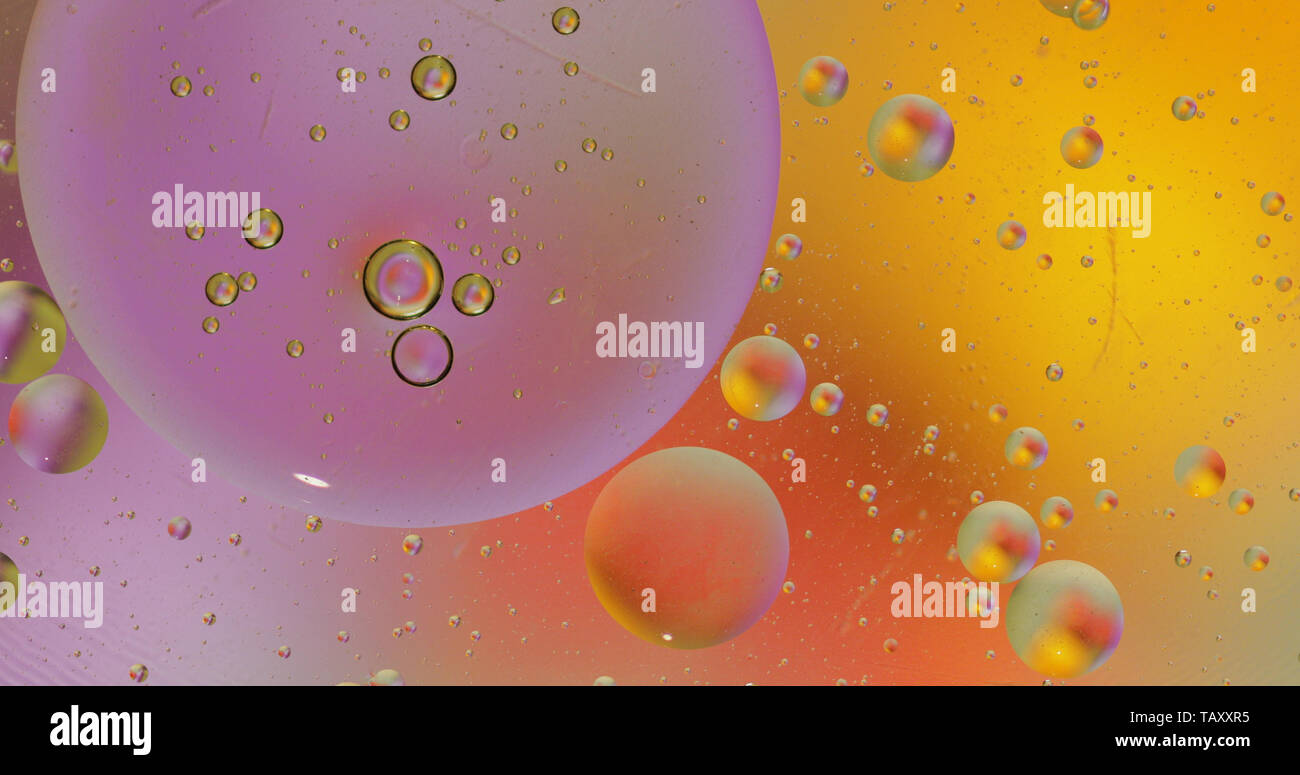 Fantastic structure of colorful bubbles. Abstract colorful paint. Top ...