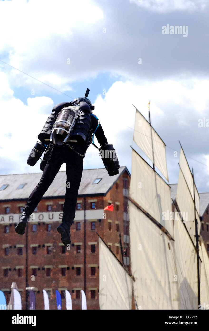 Gravity flying suit atGloucester Tall Ships Festival 2019 Stock Photo ...
