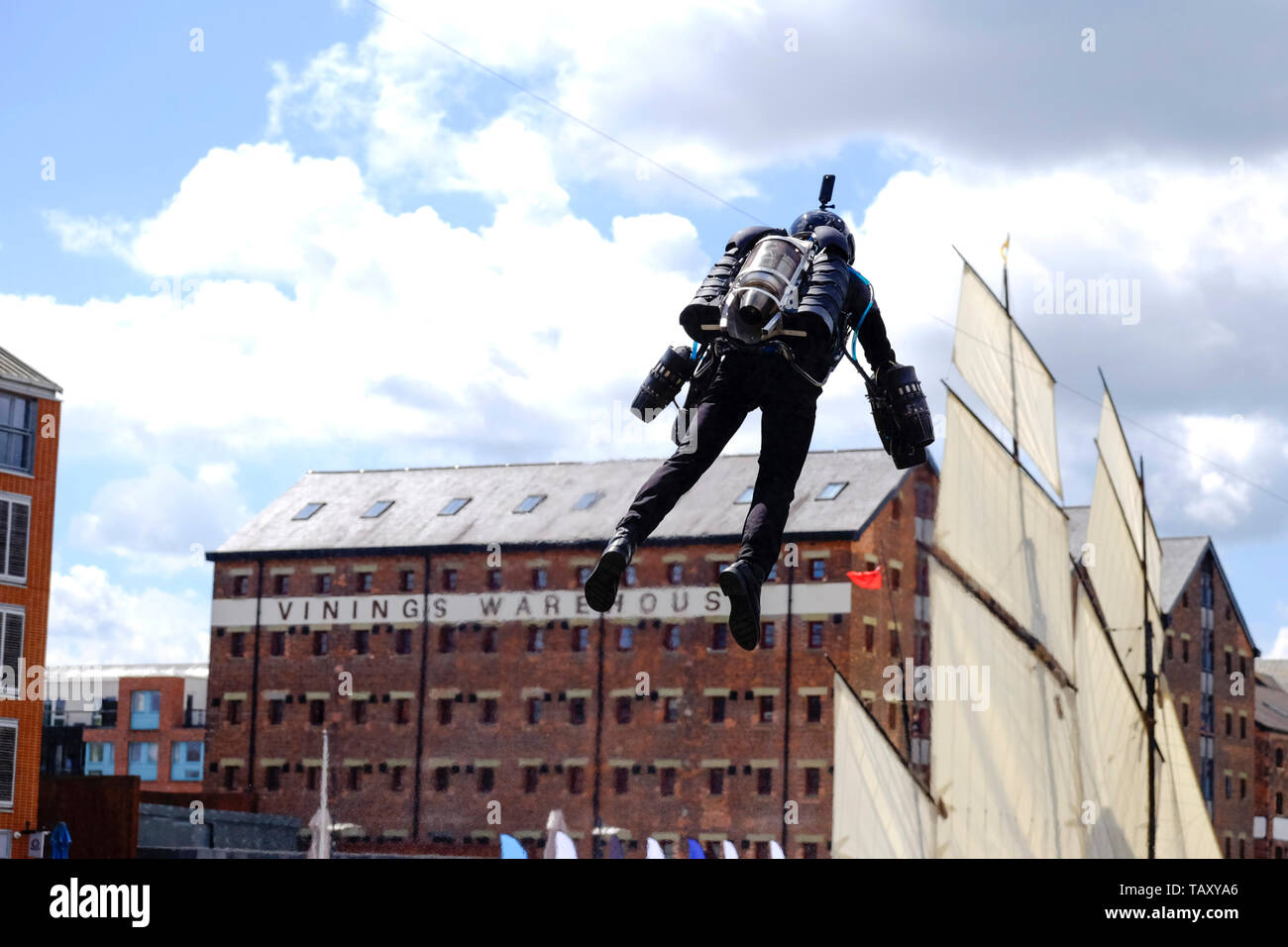 Gravity flying suit atGloucester Tall Ships Festival 2019 Stock Photo ...