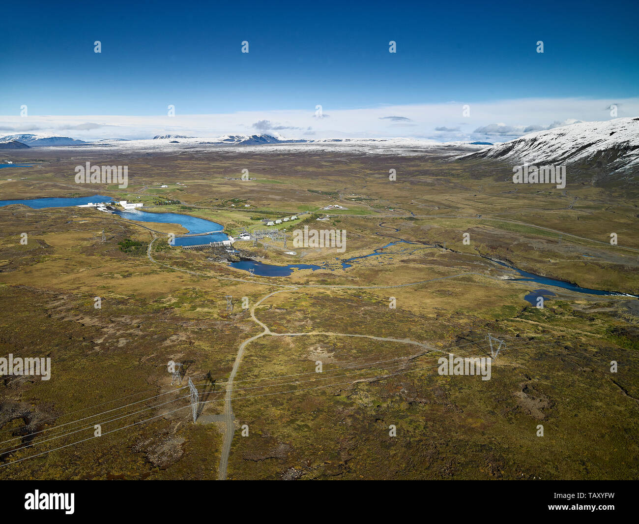 Hydroelectric power plant, Ulfljotsvatn lake, Ljosafoss Power Station ...