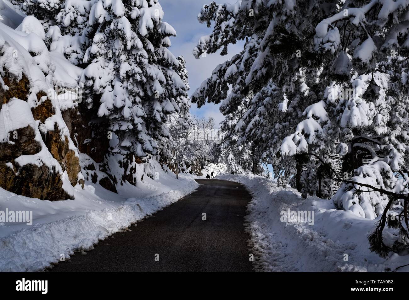 Snow-covered Parnitha Mt., Athens, Greece Stock Photo - Alamy