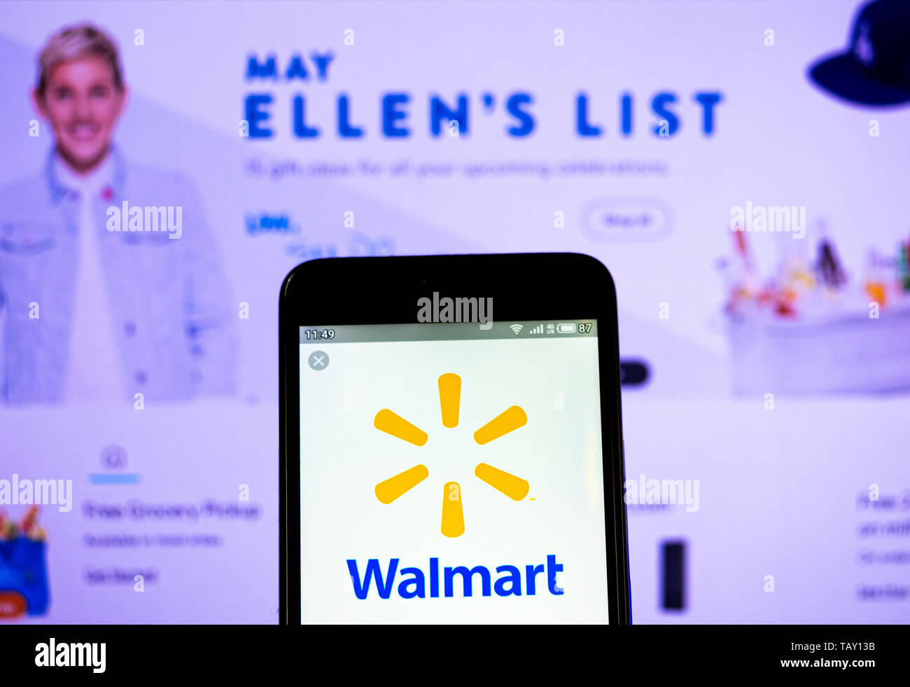 In this photo illustration the Walmart, Inc. logo is seen displayed on ...