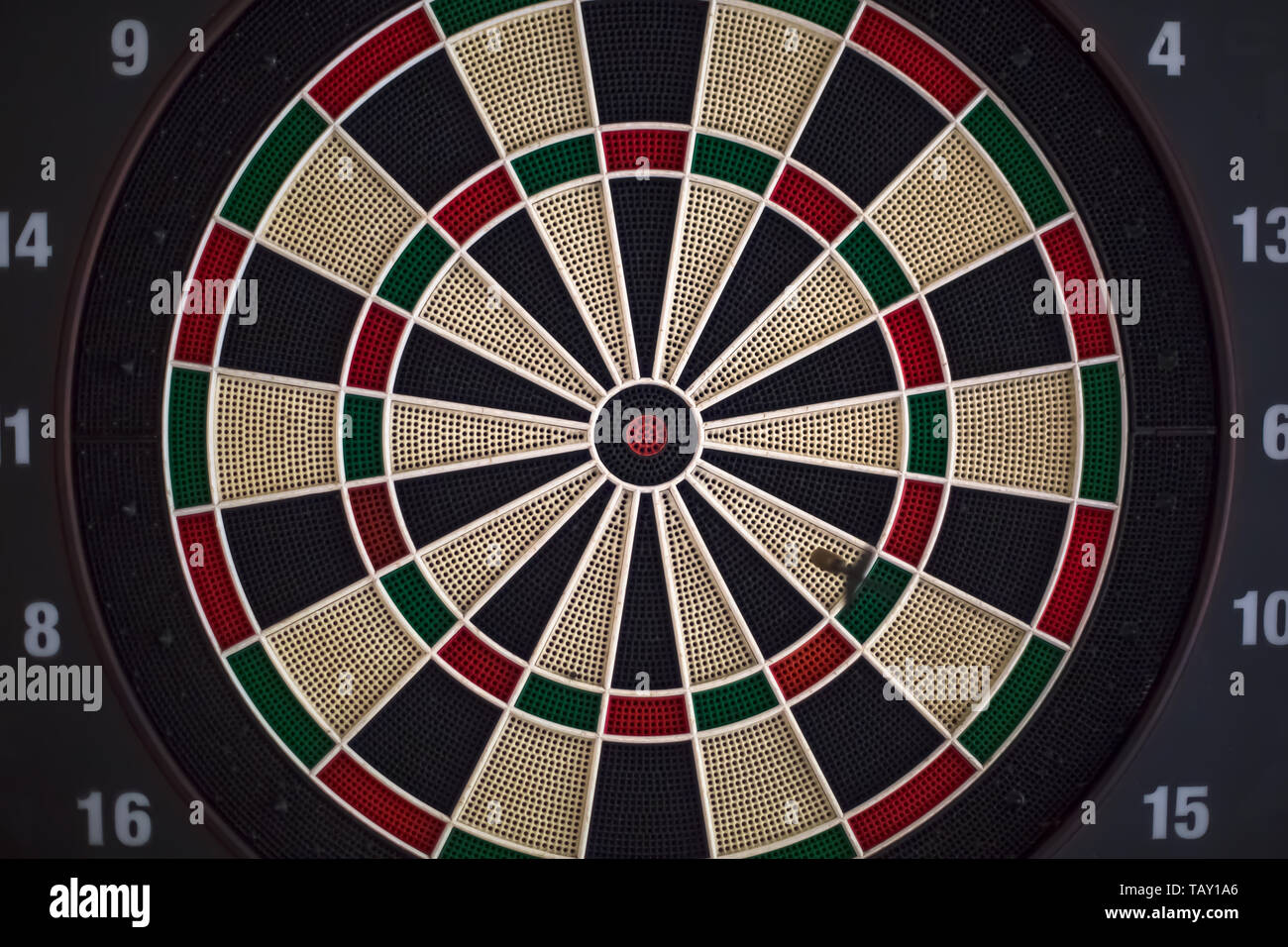 Front view of dart board, with score and different levels of aim Stock ...