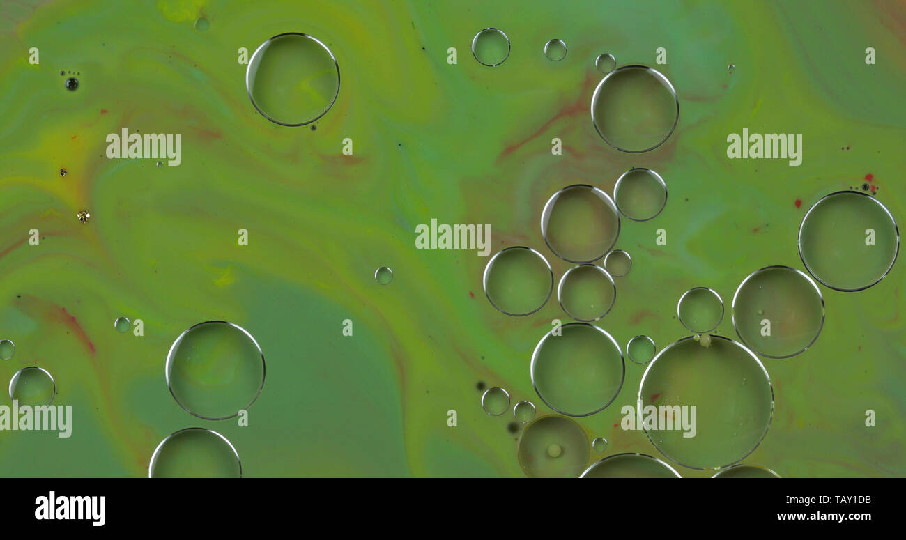 Fantastic structure with colorful bubbles. Abstract colorful paint. Top ...