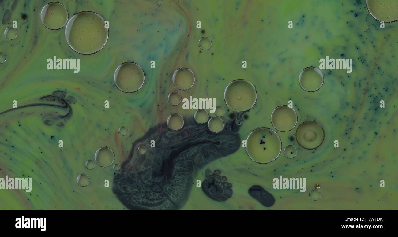 Fantastic structure with colorful bubbles. Abstract colorful paint. Top ...