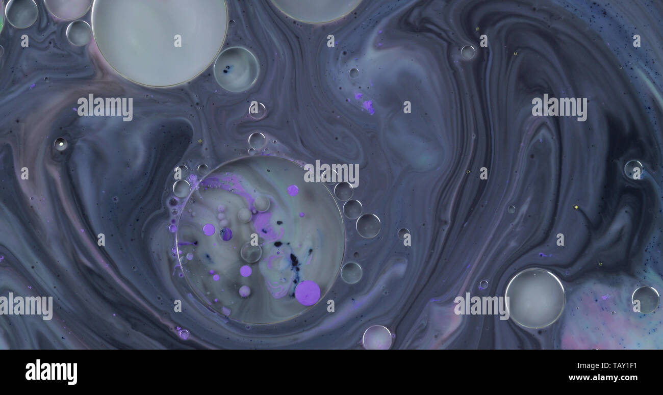 Fantastic structure of colorful bubbles. Abstract colorful paint. Top ...