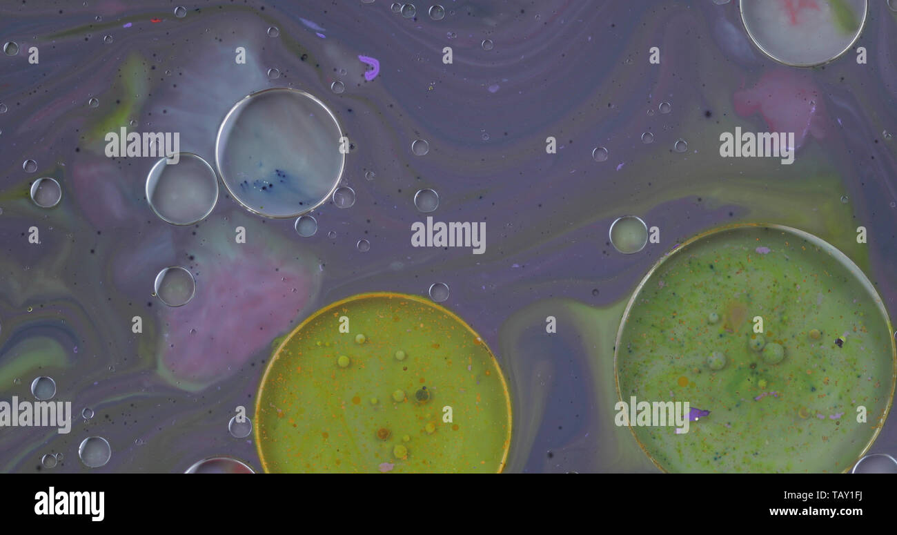 Fantastic structure of colorful bubbles. Abstract colorful paint. Top ...