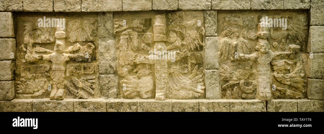 Handcrafted work in stone of the mayan culture Stock Photo - Alamy