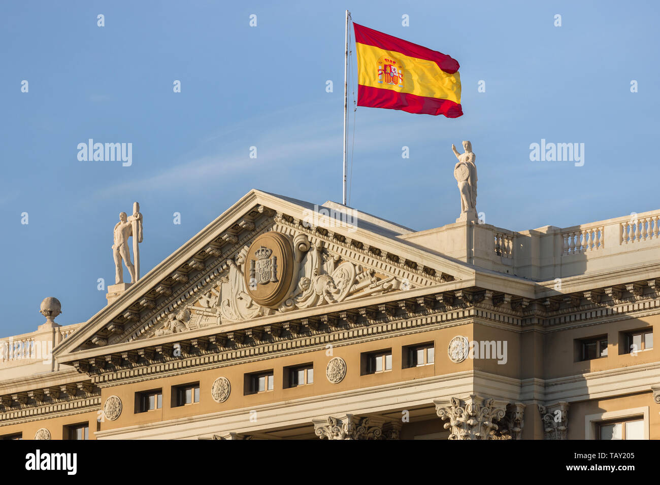 flag of spain on a building Stock Photo - Alamy