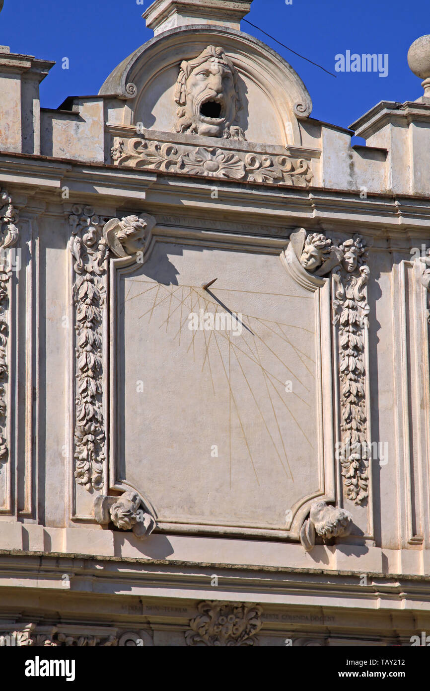 Medieval Sundial Clock at Wall in Rome Italy Stock Photo - Alamy