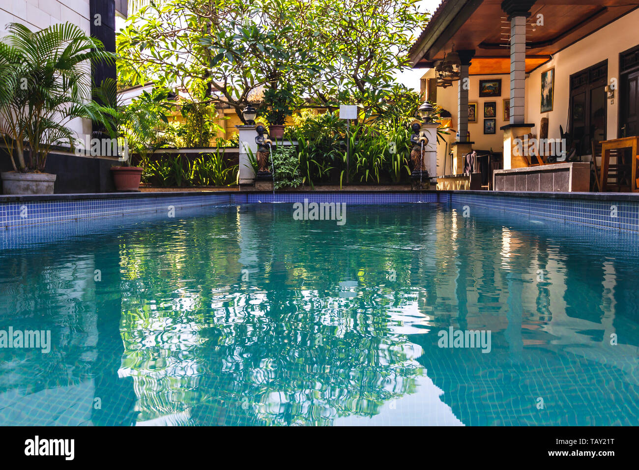 A low angle view of a swiming pool, bali, indonesia Stock Photo - Alamy