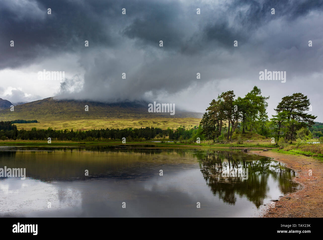 Loch Tulla, Bridge of Orchy, Scotland. Loch Tulla is a small loch near ...