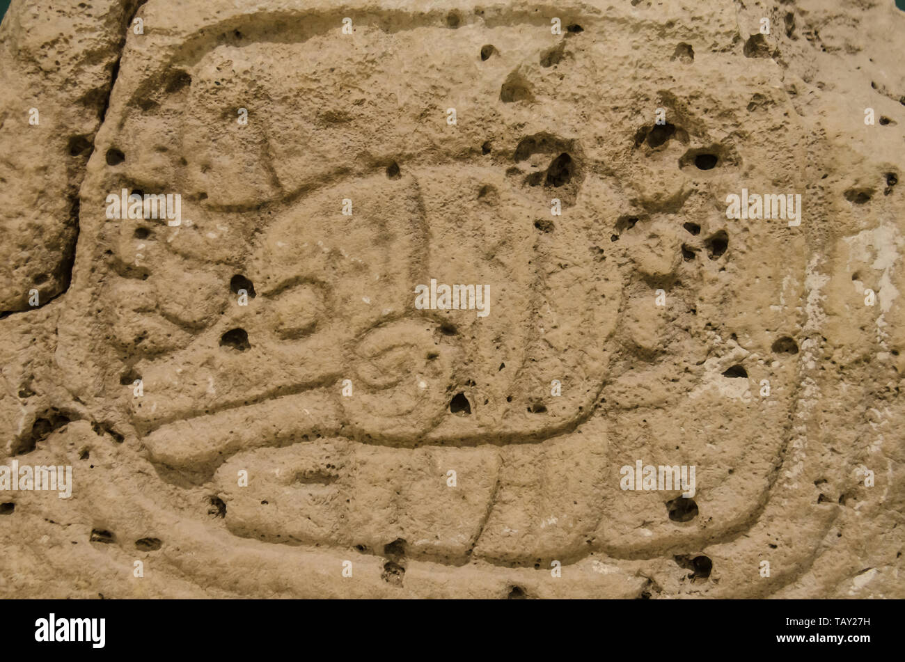 Handcrafted work in stone of the mayan culture Stock Photo - Alamy