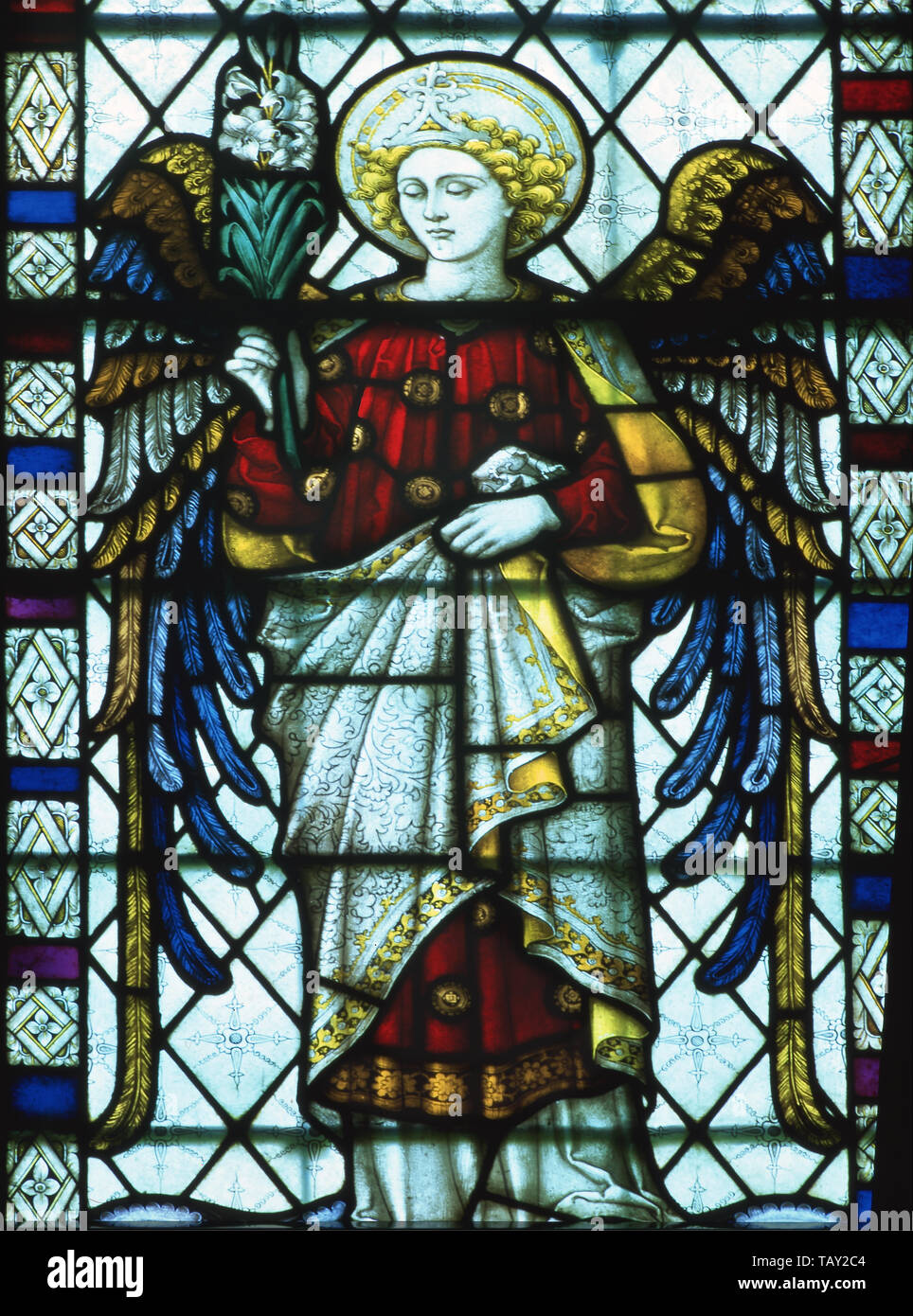 Stained glass window of Archangel Gabriel, St Michael and All Angels ...