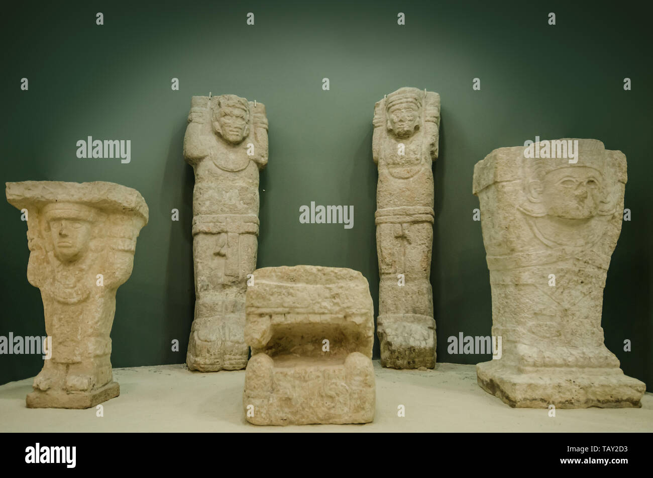 Handcrafted work in stone of the mayan culture Stock Photo - Alamy