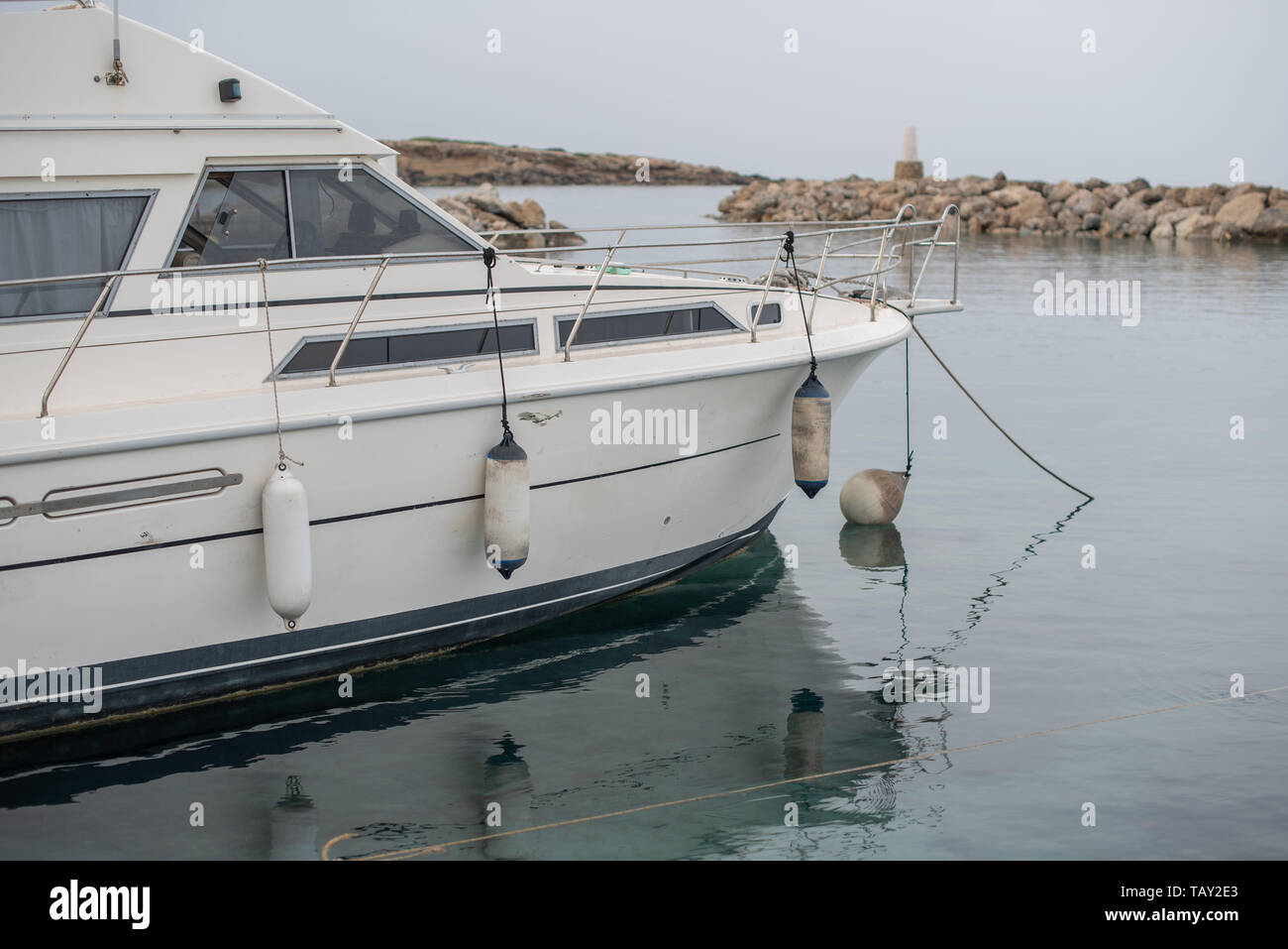 fishing boat preparing to sail Stock Photo - Alamy