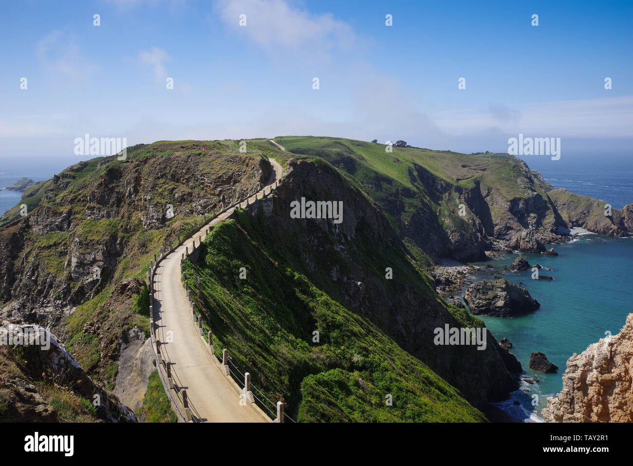La Coupée - the causeway which joins big and little Sark (Sark Island ...