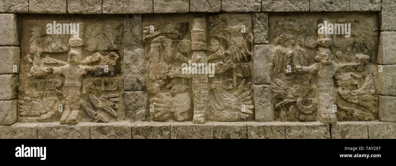 Handcrafted work in stone of the mayan culture Stock Photo - Alamy